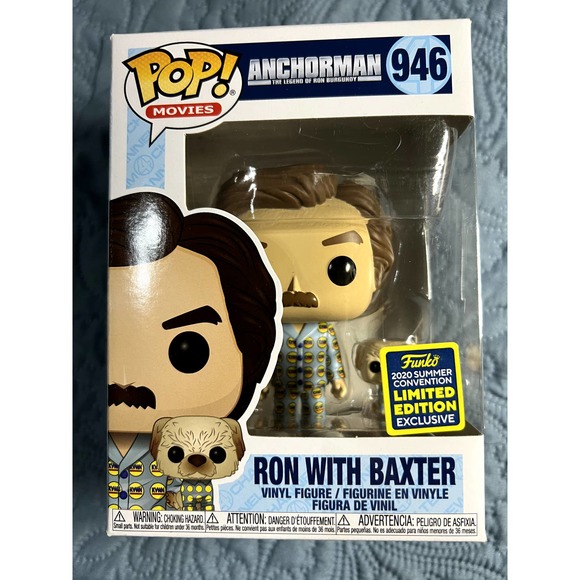 Funko | Toys | Funko Pop Anchorman Ron With Baxter 946 220 Official Sdcc Con Sticker | Poshmark